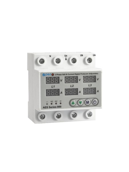 Three phase Four Wire Over Under Voltage Protector Phase failure protection