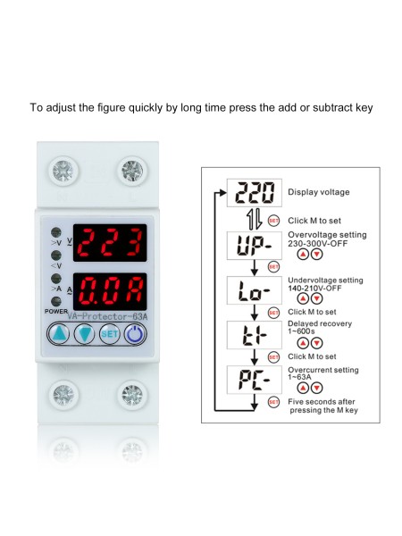 Single Phase automatic voltage protector Over-current protection